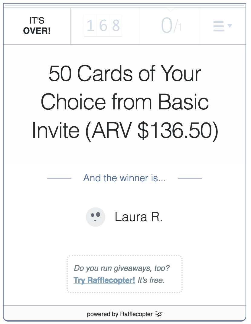 Basic Invite Winner Announcement